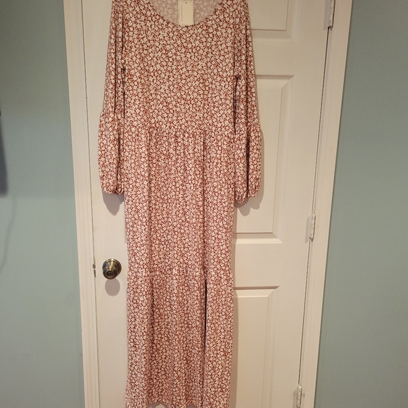 Jade Mackenzie | Dresses | Jade Mackenzie Rust Floral Maxi Dress | Poshmark